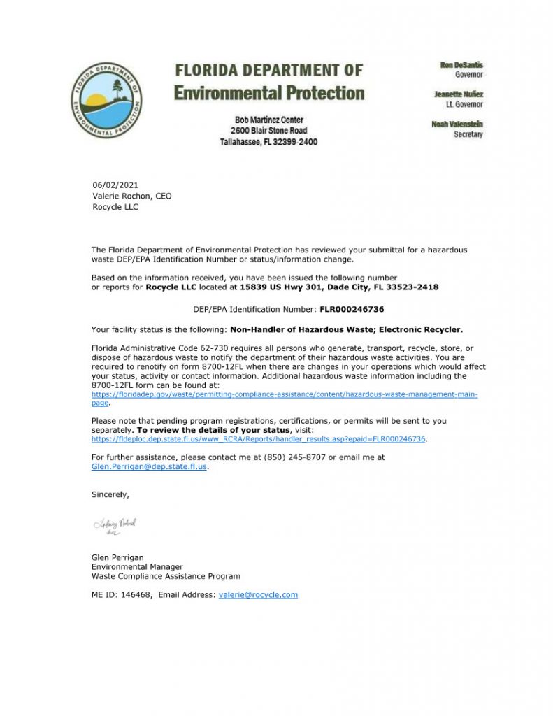 Rocycle EPA ID | Rocycle LLC